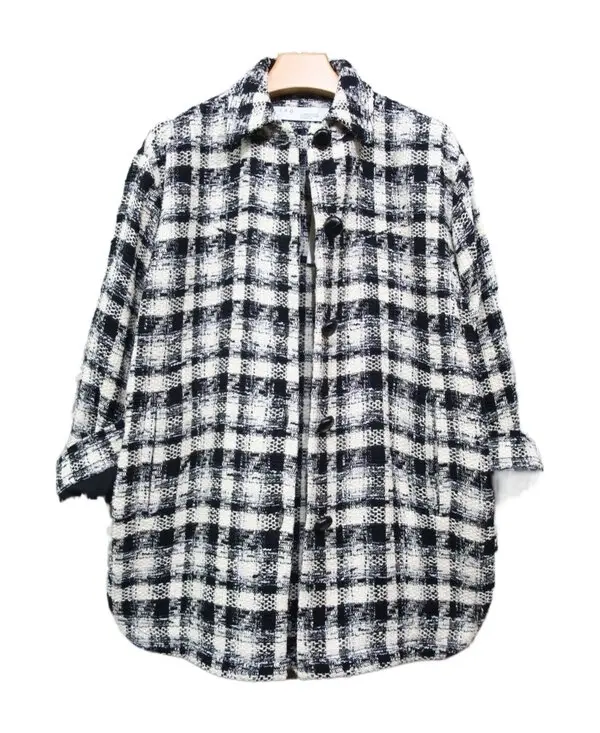 IRO PARIS Textured Plaid Casual Jacket