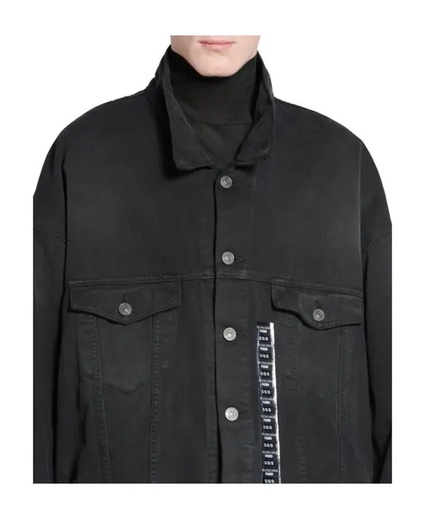 Balenciaga Collared Button-up Denim Jacket
