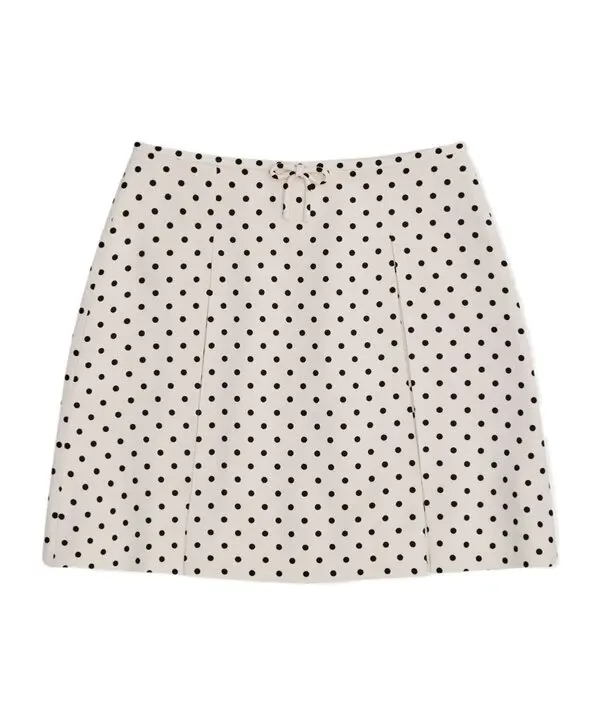 Valentino Garavani Polka Dot Printed Mini Skirt - Cream/black