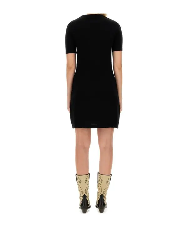 Moschino Short Sleeve Crewneck Logo Dress