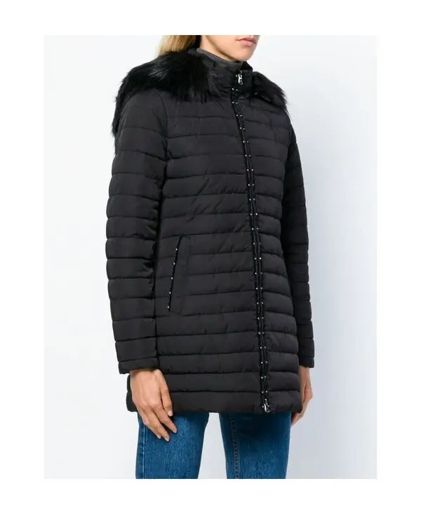 Emporio Armani Logo Down Jacket With Metal Pearl Embellishments