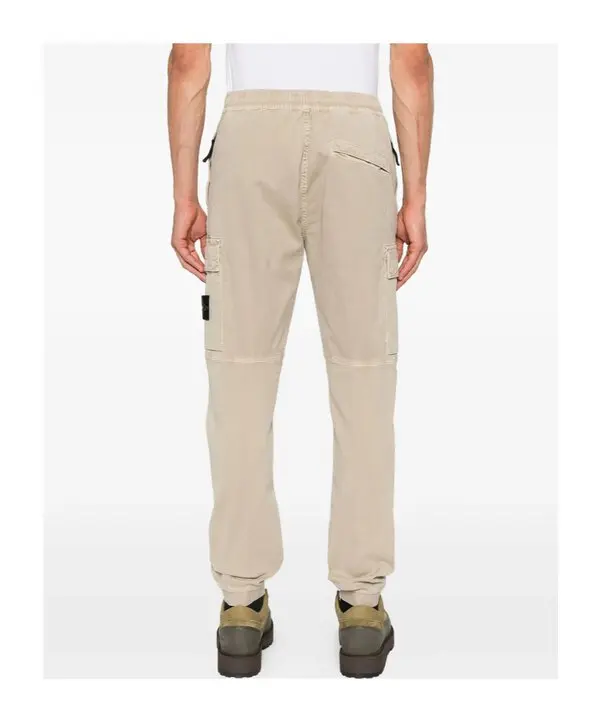 Stone Island Logo Patch Cargo Trousers - Nude
