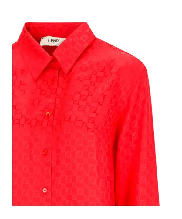 Fendi Ff Jacquard Long Sleeved Shirt