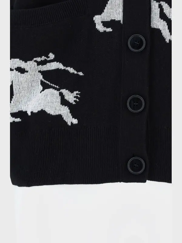 Burberry Ekd Intarsia-knit Cardigan - Black