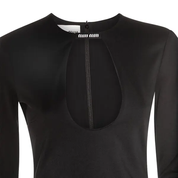 Miu Miu Cut-out Long Sleeve Mini Dress