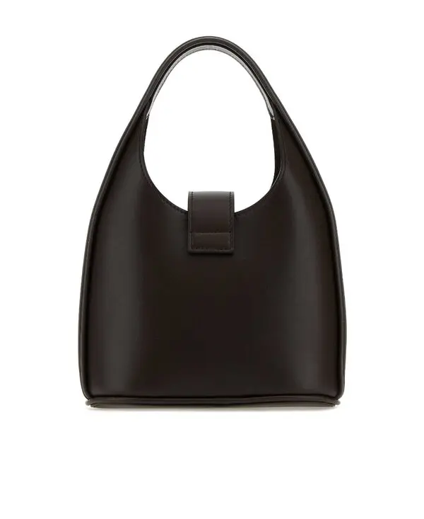 FERRAGAMO Gancini-buckle Logo-engraved Mini Hobo Bag - Black