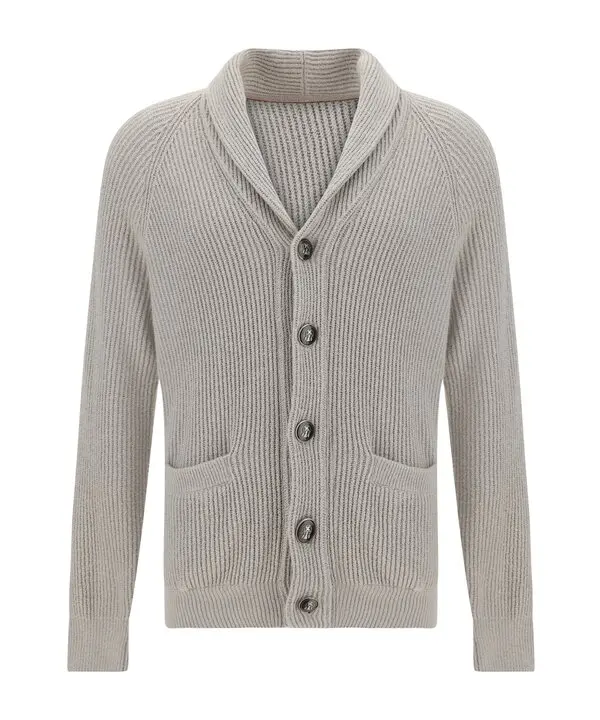 Brunello Cucinelli Buttoned Shawl Lapel Cardigan - Gray