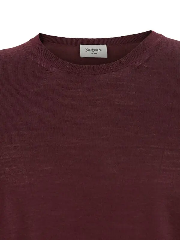 Saint Laurent Long-sleeved Crew Neck Sweater - Red