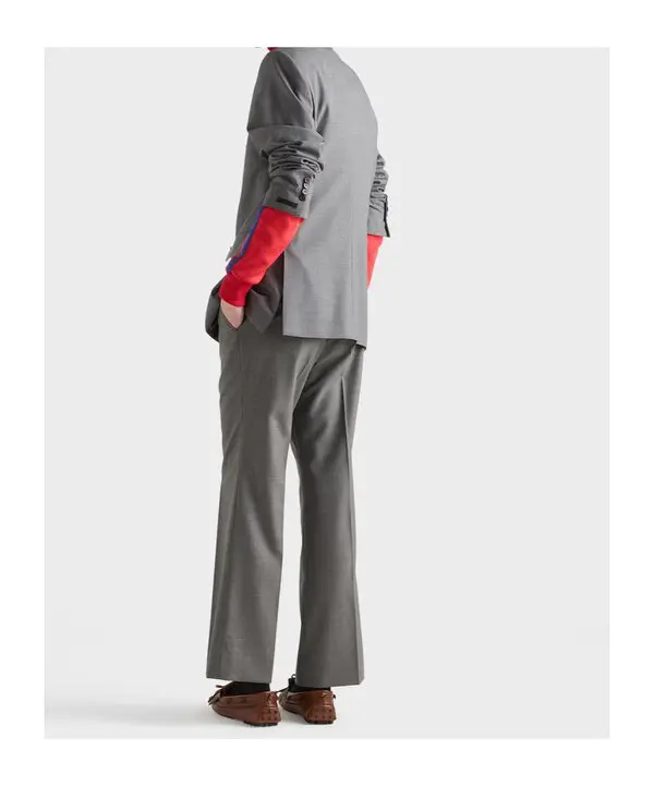 Prada Double-breasted Wool Blazer - Grey