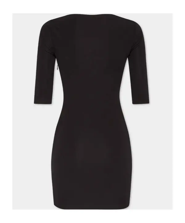 Dsquared2 Logo Plaque Short Sleeve Dress - Black