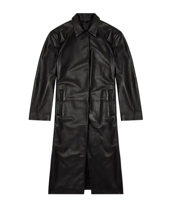 DIESEL® L-ancelot Long Padded Leather Coat