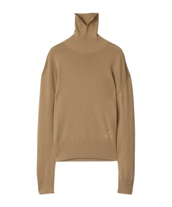 Burberry Ekd-motif Turtleneck Knitted Jumper - Brown