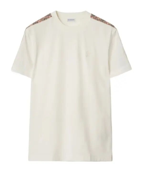 Burberry Logo Embroidered Crewneck T-shirt - Chalk