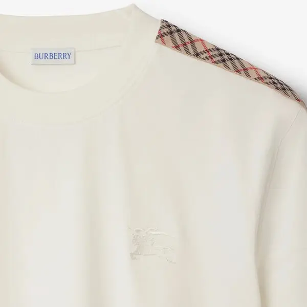 Burberry Logo Embroidered Crewneck T-shirt - Chalk