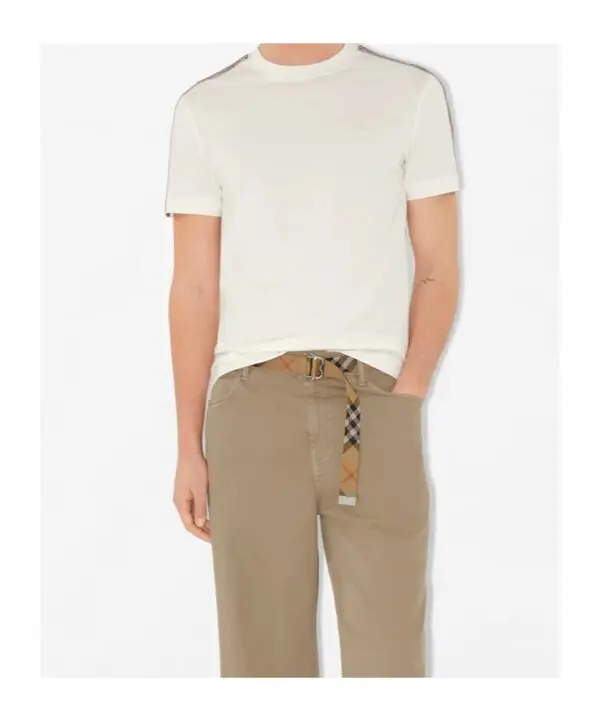 Burberry Logo Embroidered Crewneck T-shirt - Chalk