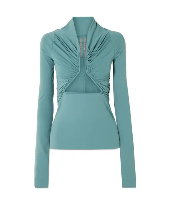 Rick Owens Cutout Ruched Top - Blue
