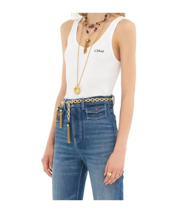 Chloé Ribbed Logo Tank Top
