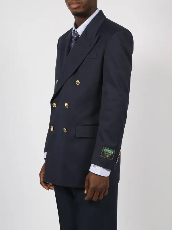 Gucci Double Breasted Tailored Blazer - Blue