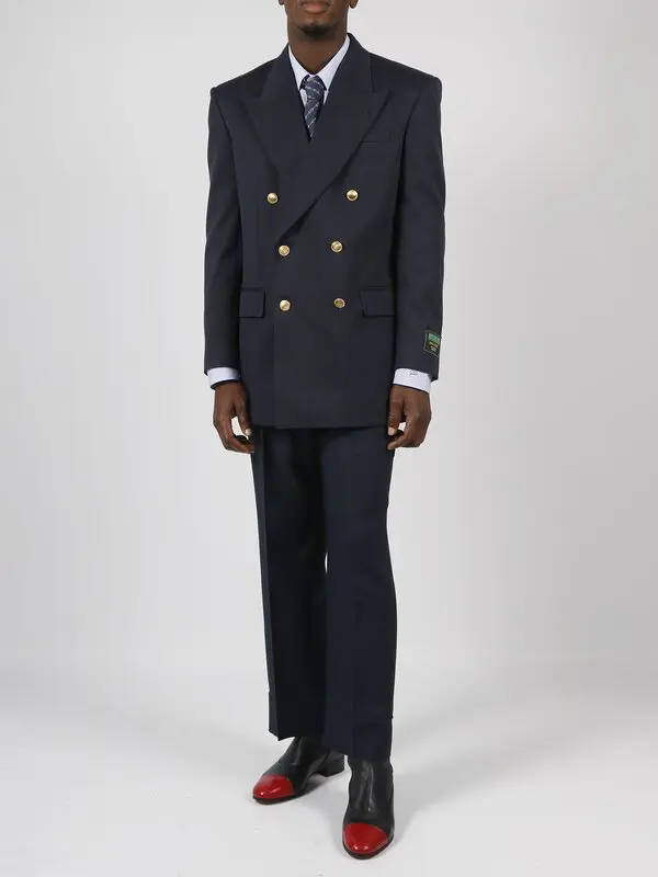 Gucci Double Breasted Tailored Blazer - Blue