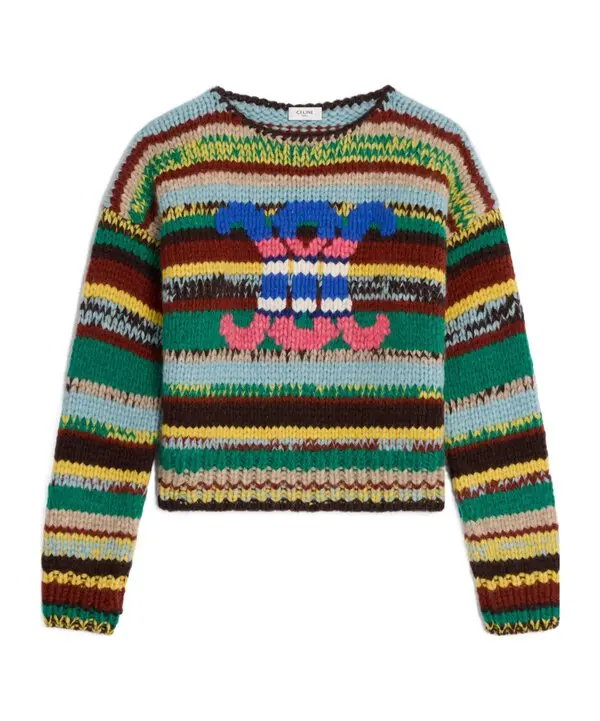 Celine Crewneck Sweater In Mouline Alpaca And Wool - No