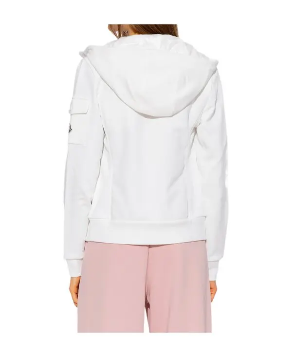 Moncler Hooded Padded Zip-up Jacket With Logo Patch