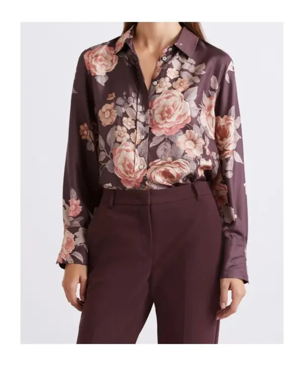 Marella Printed Silk Twill Shirt