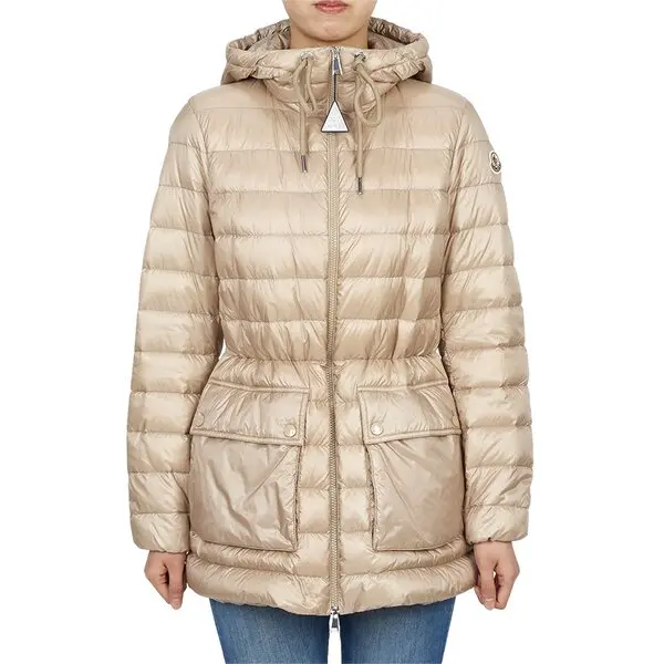 Moncler Jasmin Zip-up Quilted Jacket - Light Brown