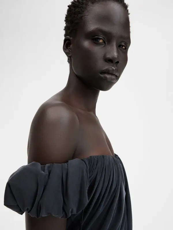 Jacquemus Asymmetric Draped Mini Dress - Black