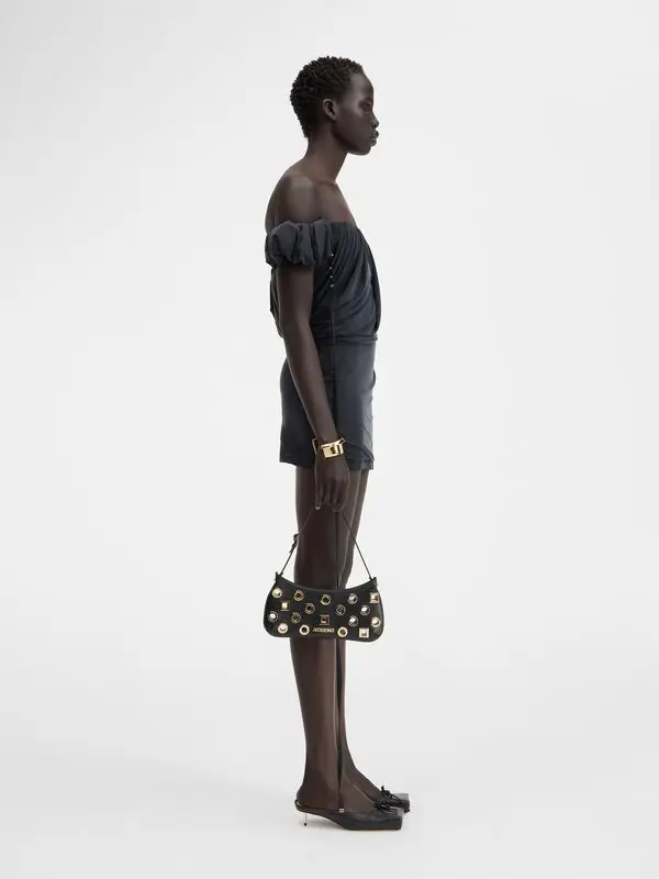 Jacquemus Asymmetric Draped Mini Dress - Black