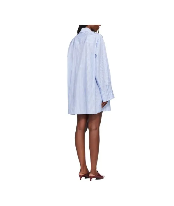 Off-White Striped Poplin Shirt Dress