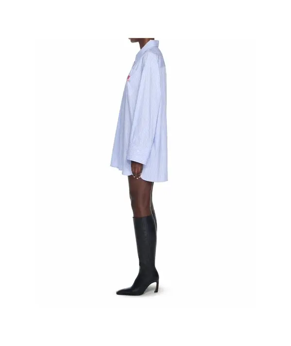 Off-White Striped Poplin Shirt Dress