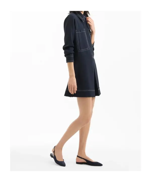 Veronica Beard A-line Mini Dress With Contrast Stitching