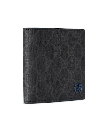 Gucci Monogrammed Bifold Wallet - Black Blue