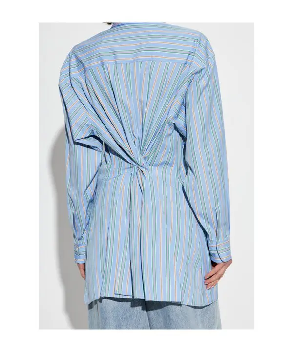 Etro Striped Poplin Shirt With Knot Detailing