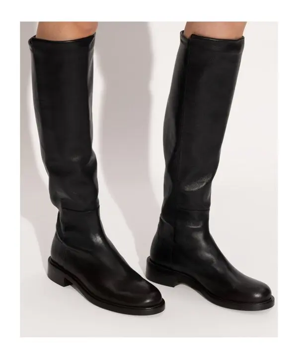 STUART WEITZMAN Round Toe Low Heel Pull-on Boots - Black