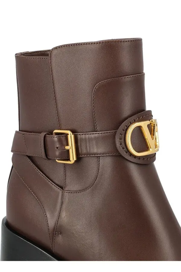Valentino Garavani Vlogo Signature Block Heel Ankle Boots