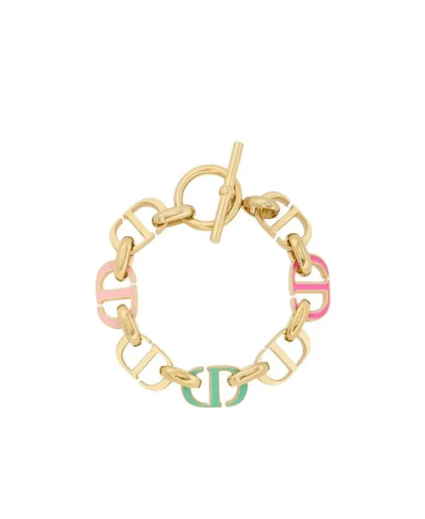 Dior 30 Montaigne Chain Bracelet With Cd Motif - Yellow