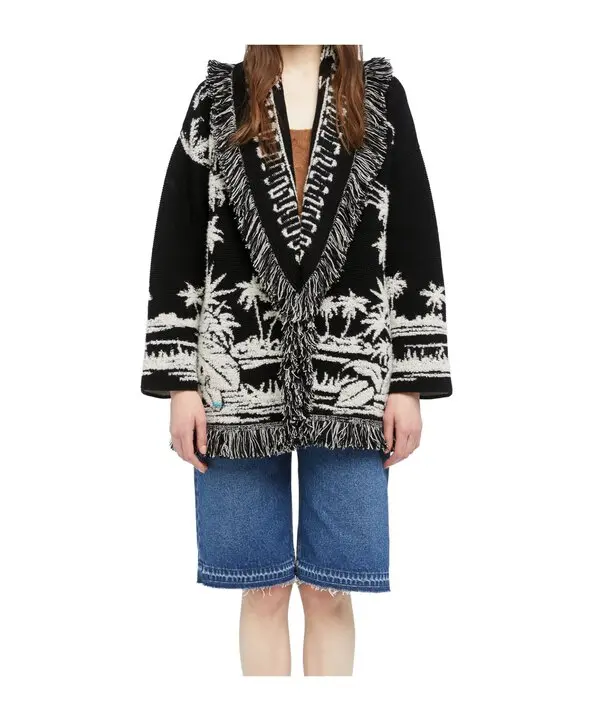 Alanui Palm Grove Tales Cardigan - Black