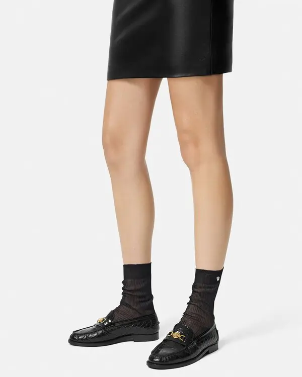 Versace Medusa '95 Embossed Slip-on Loafers - Black