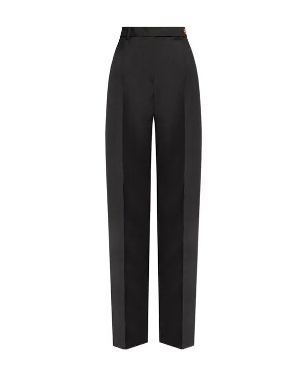 Versace Medusa Button High Waist Tailored Pants - Black