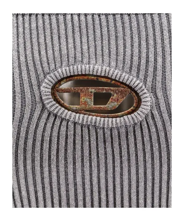 DIESEL® Oval D" Ribbed Sleeveless Top - Brown