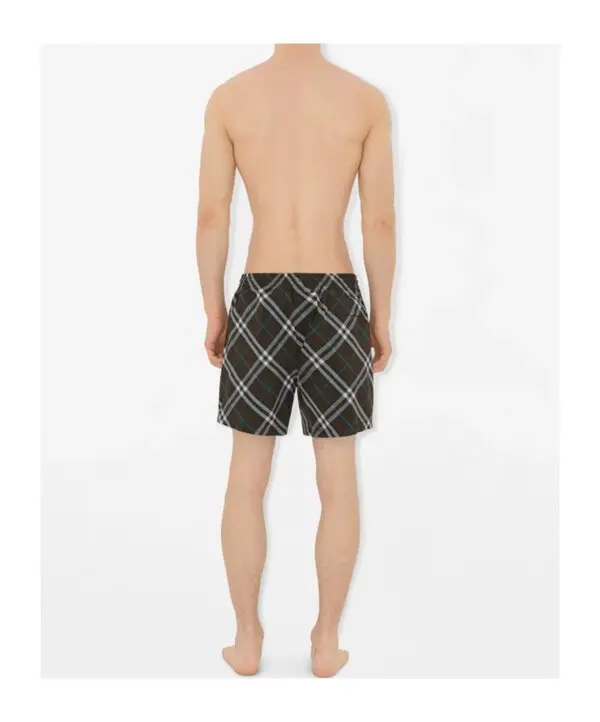 Burberry Checked Drawstring Swim Shorts
