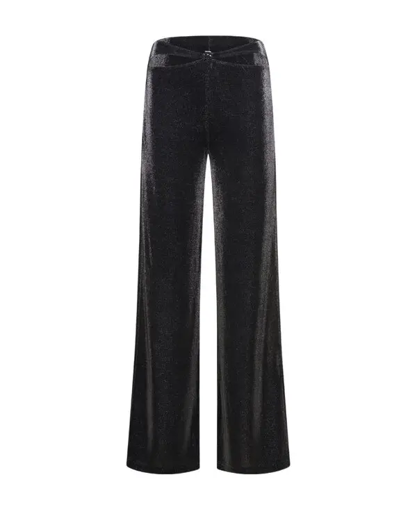 ROTATE BY BIRGER CHRISTENSEN Cut-out Wide-leg Pants - Black