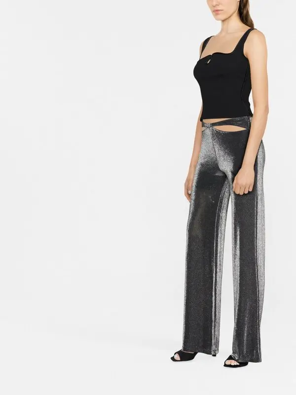 ROTATE BY BIRGER CHRISTENSEN Cut-out Wide-leg Pants