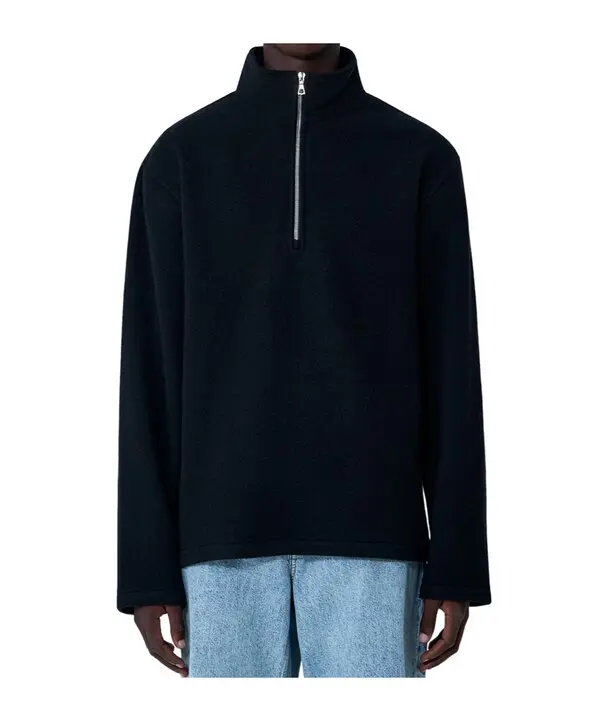 RIER Zipper Fleece Sweatshirt - Black