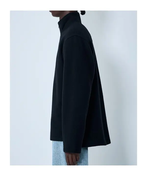 RIER Zipper Fleece Sweatshirt - Black