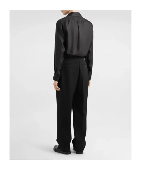 Dolce & Gabbana Pleated Gabardine Trousers - Black