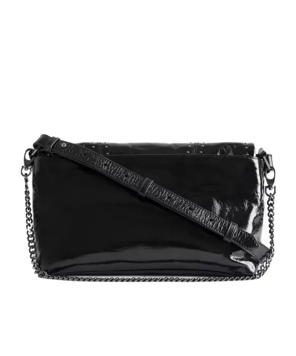 Zadig&Voltaire Studded Shoulder Bag With Rhinestone Wings - Black