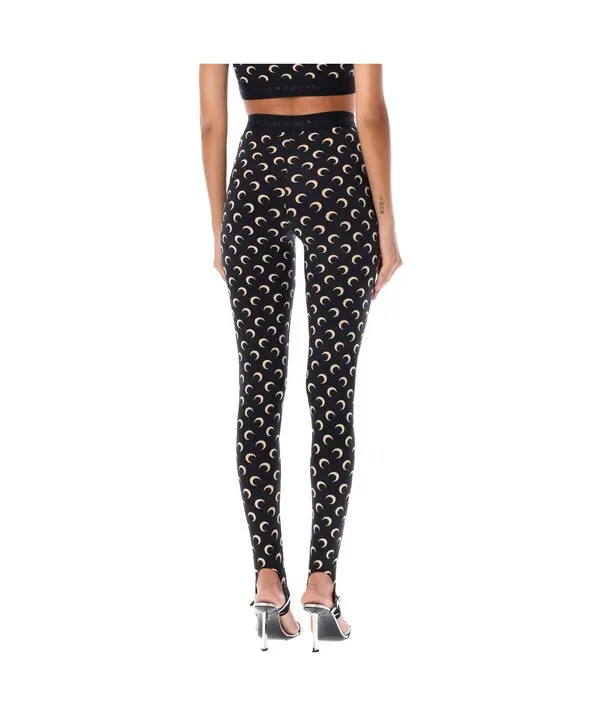 MARINE SERRE Moon Print Leggings - Black