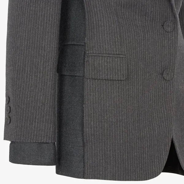 Fendi Single-breasted Striped Tailored Blazer - Gray